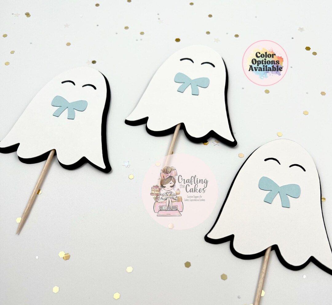 Ghost Cupcake Toppers: Halloween Party Decorations (12 Count) - Etsy