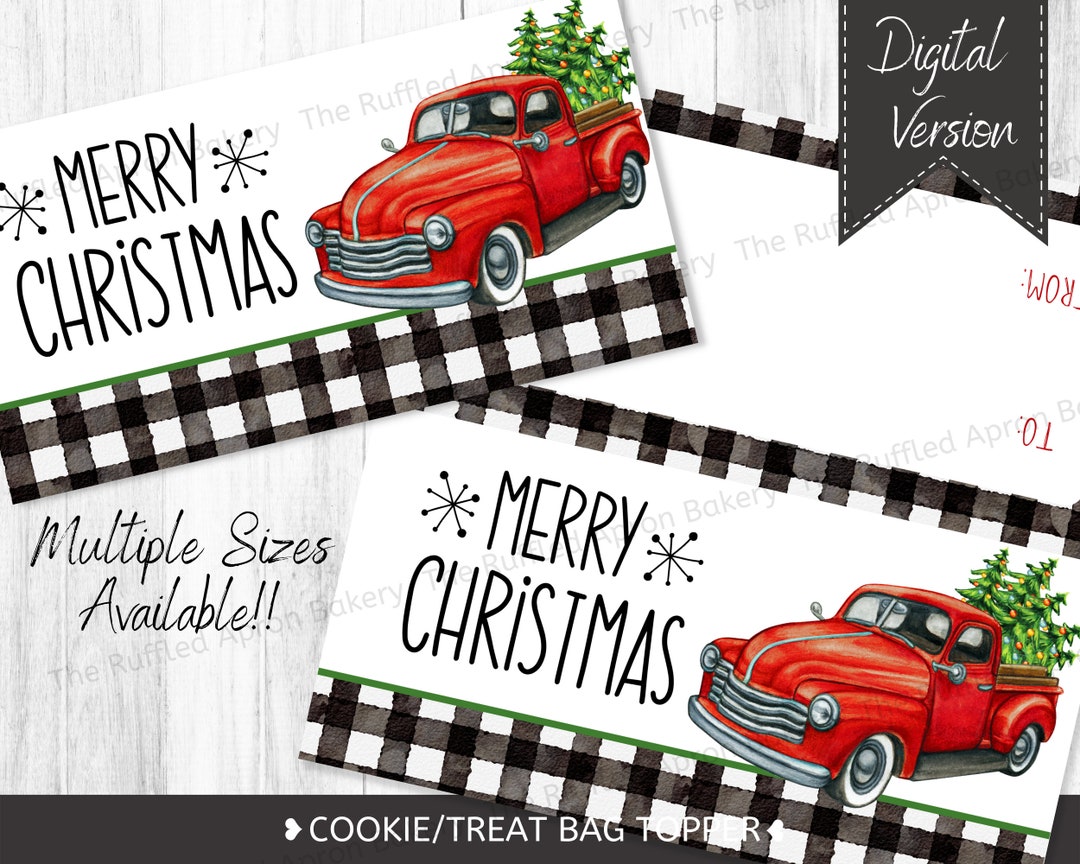 Merry Christmas Cookie Bag Toppers Cookie Bag Toppers Treat Bag Toppers ...