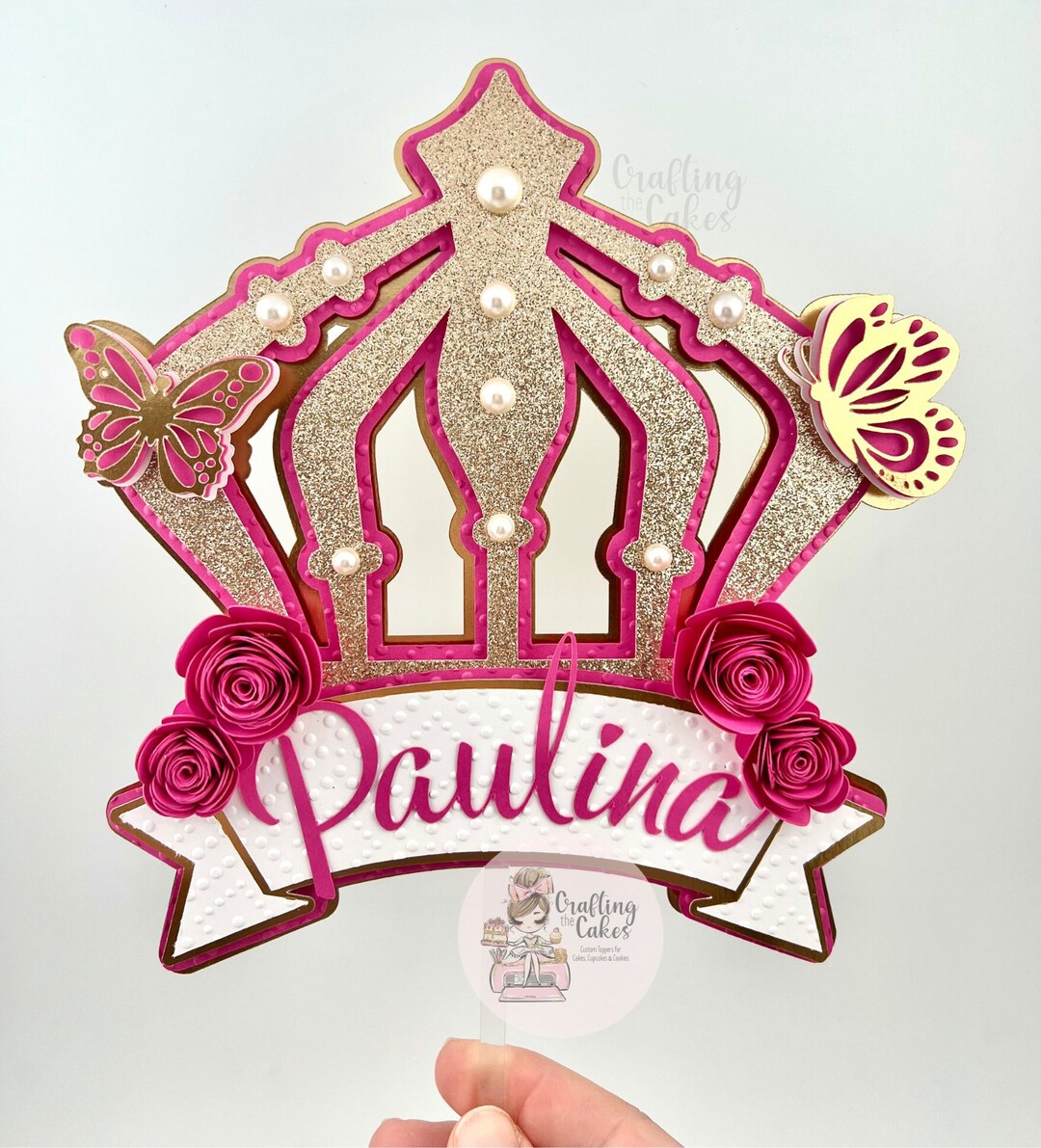 Princess Crown Cake Topper | Princess Cake Topper | Crown Cake Topper ...