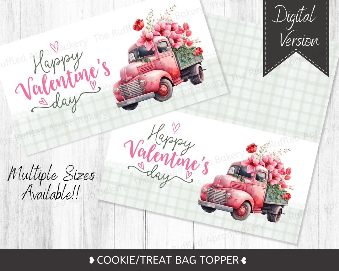 Valentine's Day Cookie Toppers Valentine Toppers Treat Bag Toppers ...