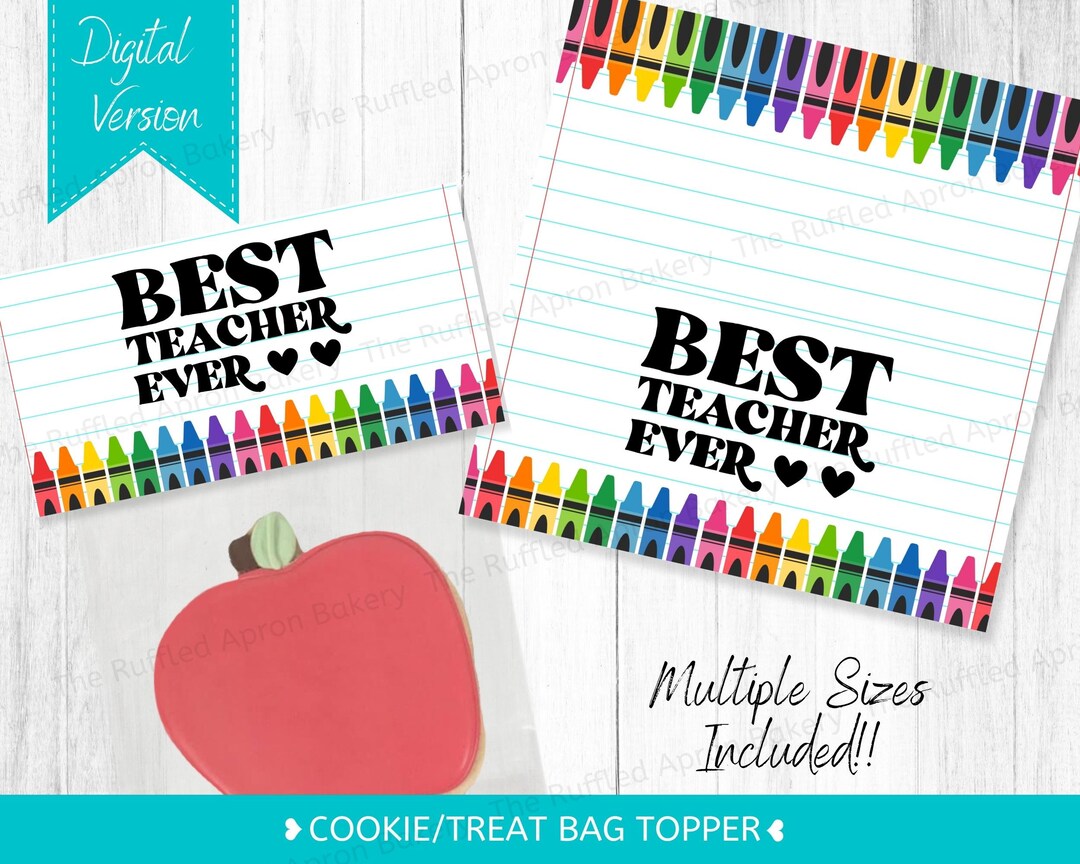 Teacher Cookie Bag Toppers | Teacher Appreciation | Teacher Treat Bags ...