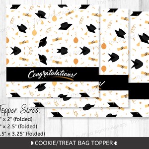 Graduation Cookie Toppers: Congratulations Treat Bag (digital Download ...