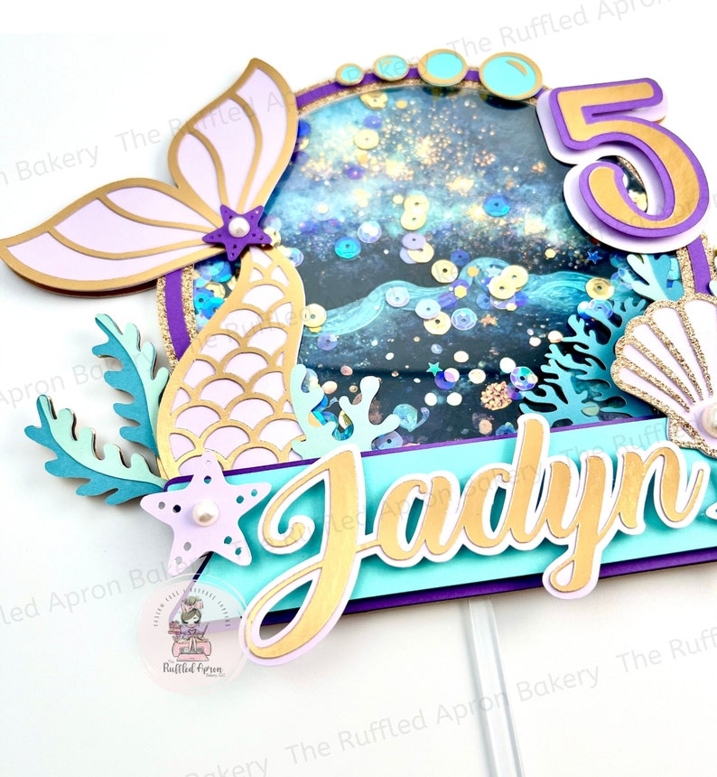 Mermaid Cake Topper Mermaid Topper Under the Sea Topper - Etsy