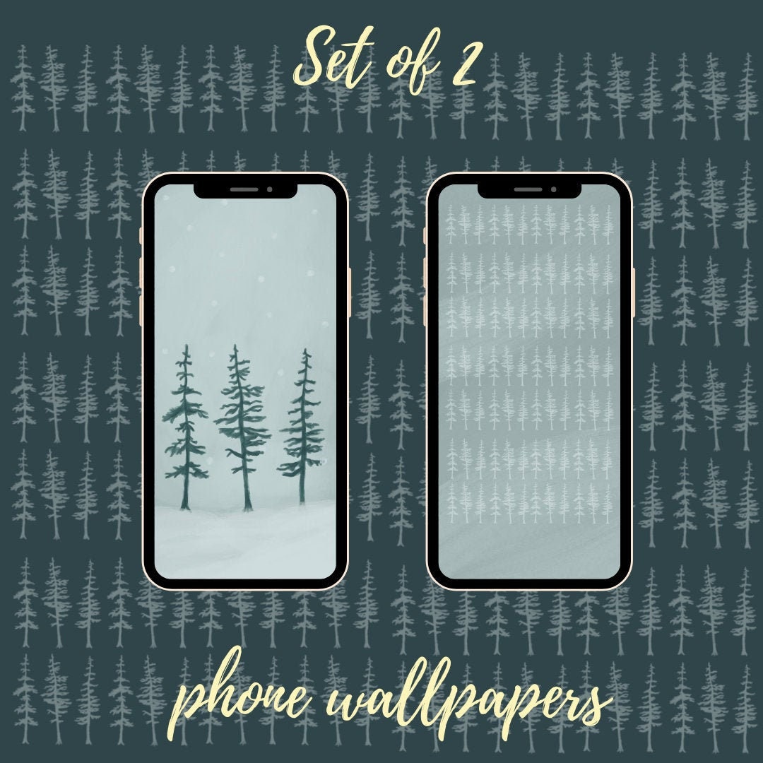 Forest Digital Wallpaper - Set of Two Tree Themed Phone Backgrounds - Etsy