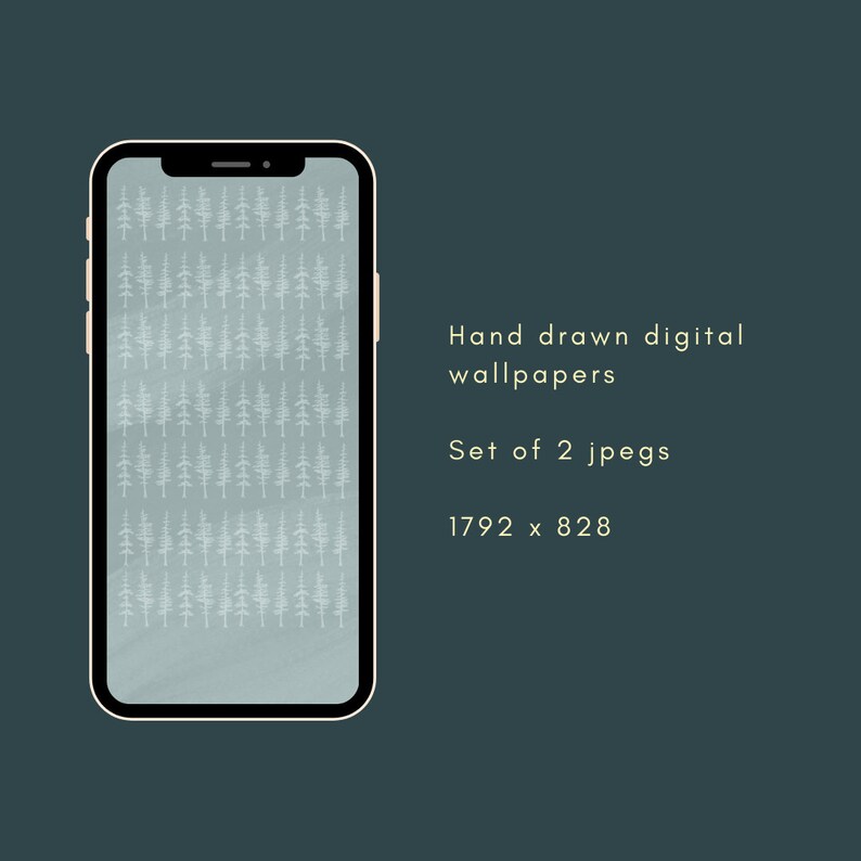 Forest Digital Wallpaper - Set of Two Tree Themed Phone Backgrounds - Etsy