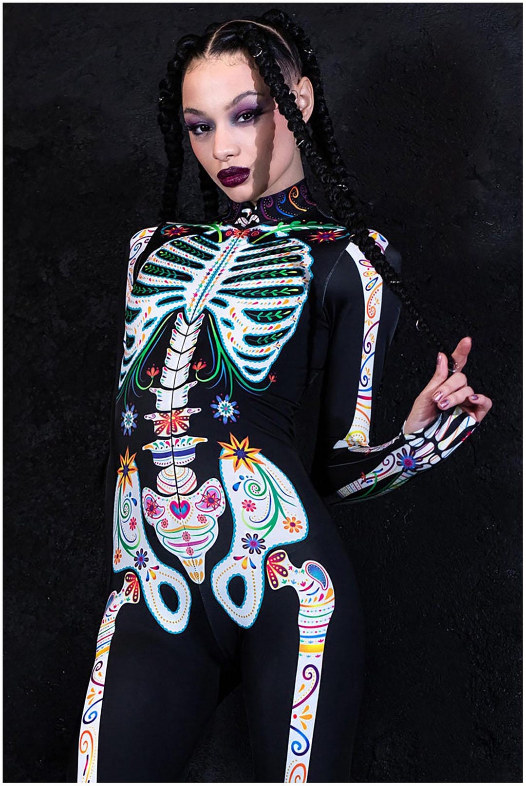 Day of the Dead Costume, Adult Halloween Skeleton Costume, Women ...