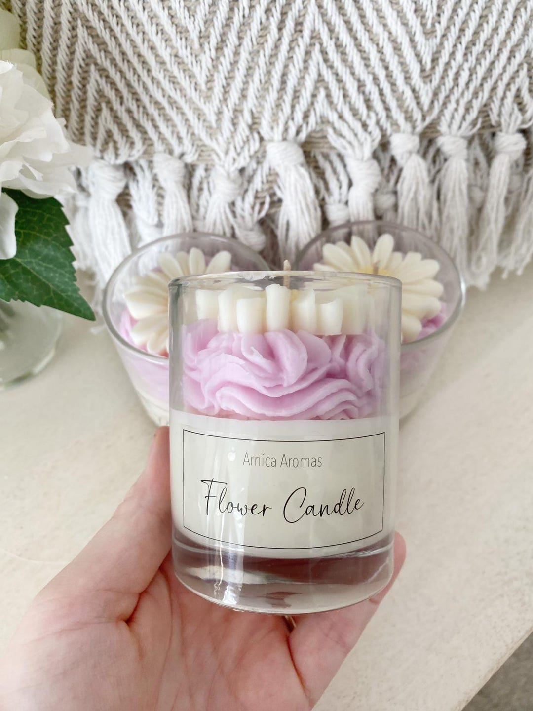 Frosted Daisy Candle Gifts Christmas Gift for Her Highly Scented Soy ...