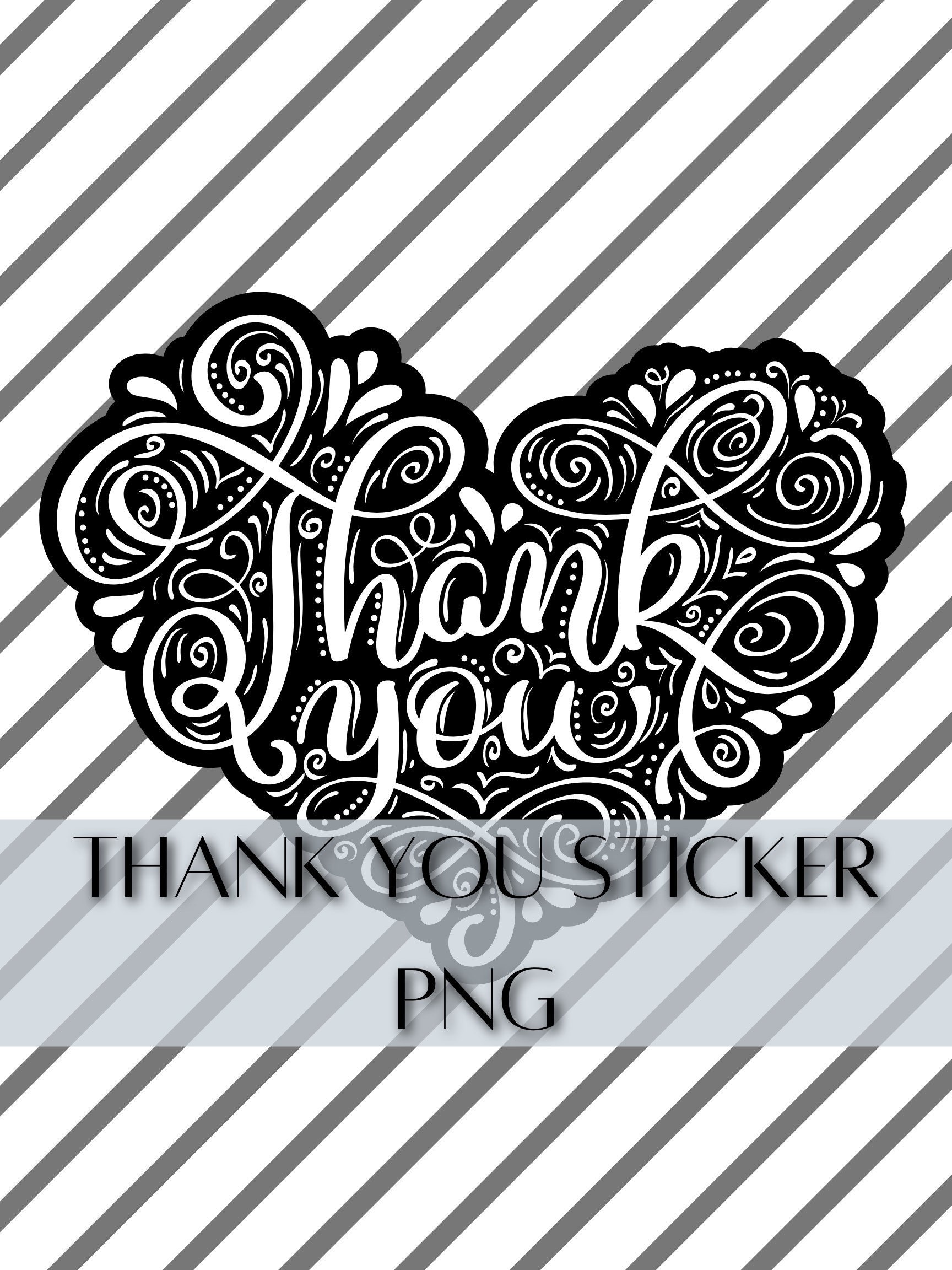 Thank You PNG Sticker Cut File | Etsy