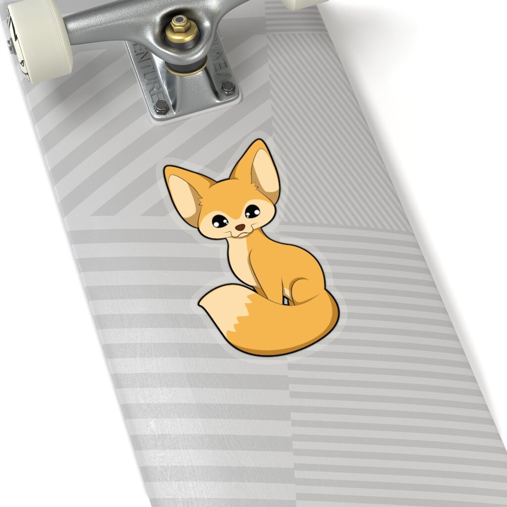 Fennec Fox Cartoon Sticker Transparent and White - Etsy