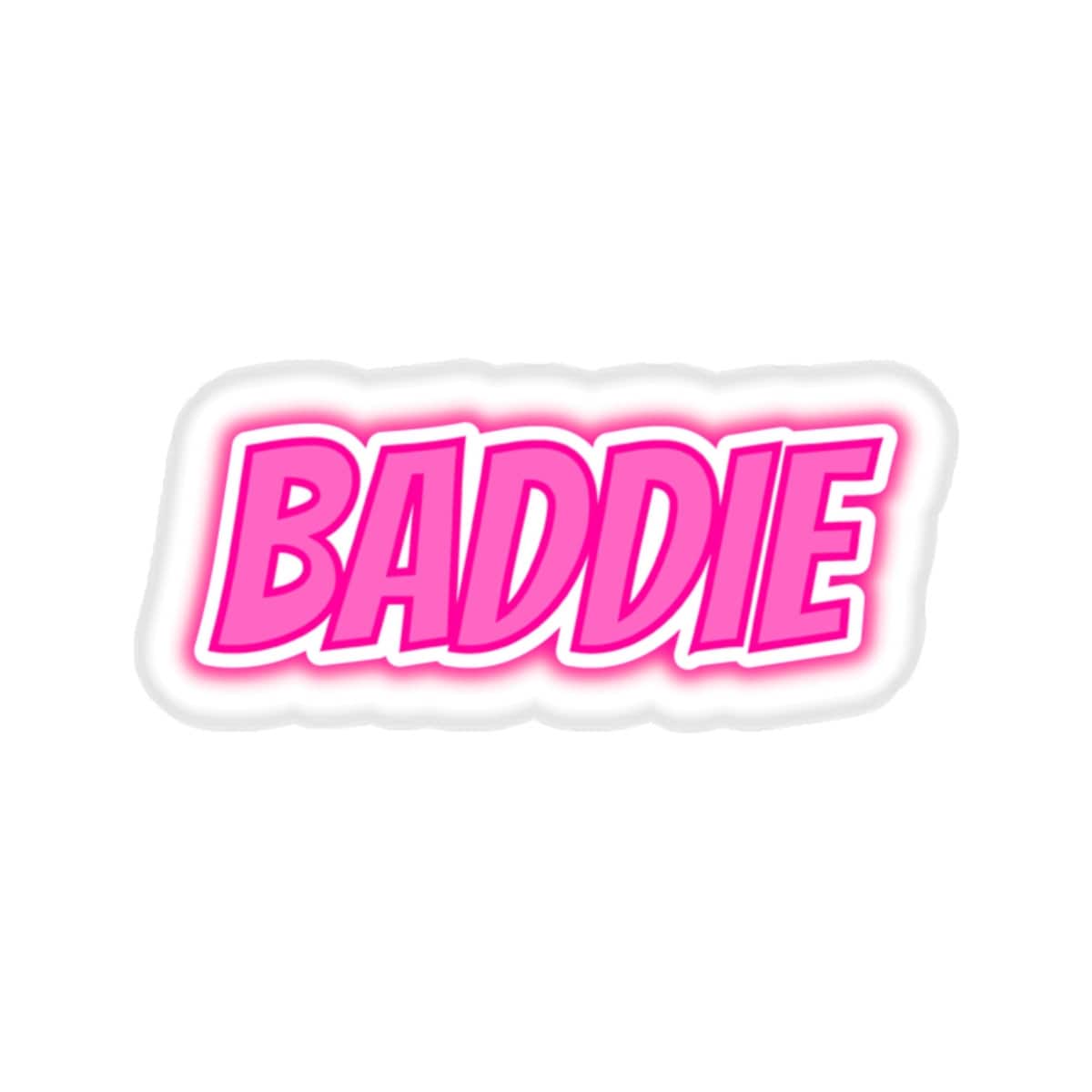 Baddie Kiss-cut Sticker, Pink and White Baddie Sticker, Girly Sticker ...