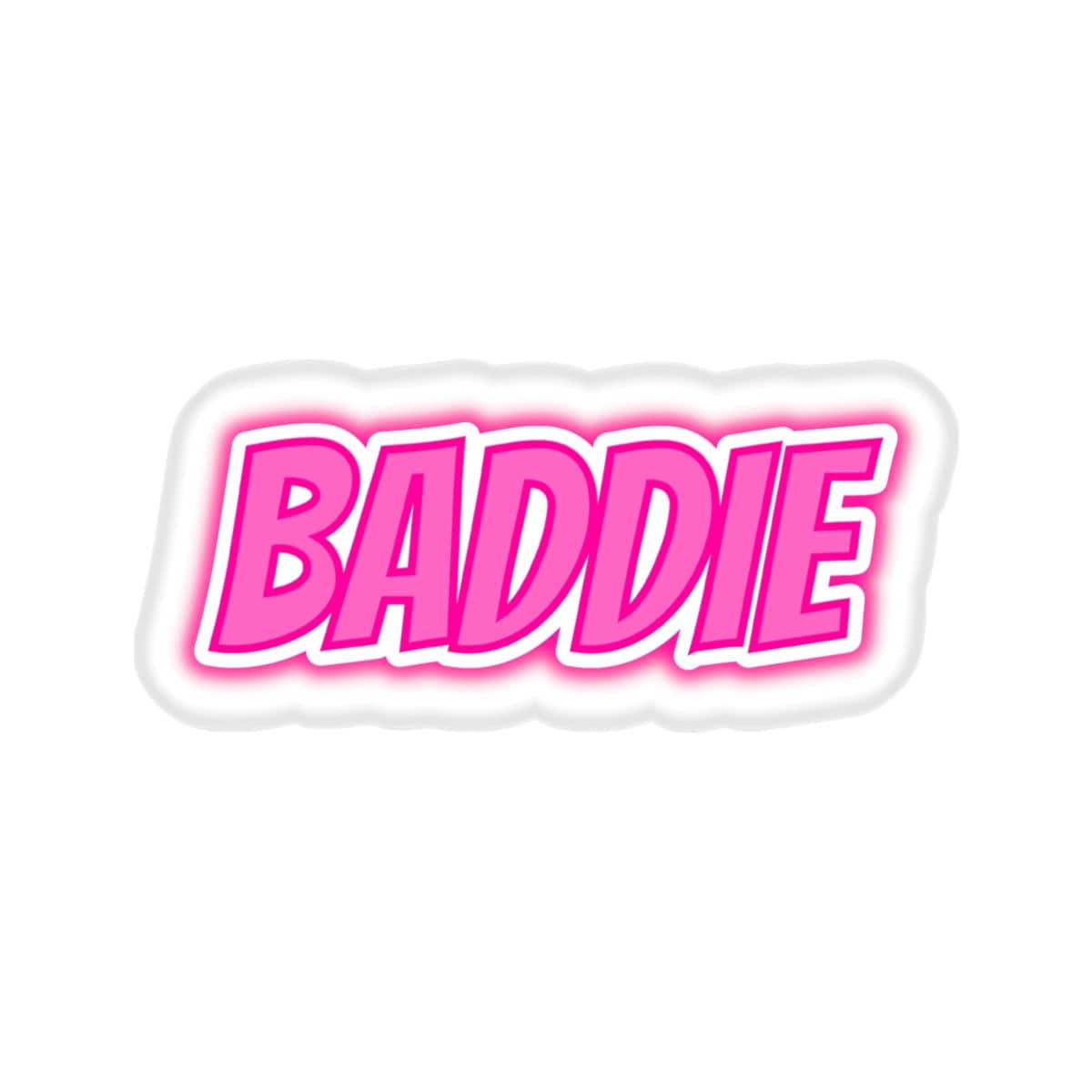 Baddie Kiss-cut Sticker, Pink and White Baddie Sticker, Girly Sticker ...