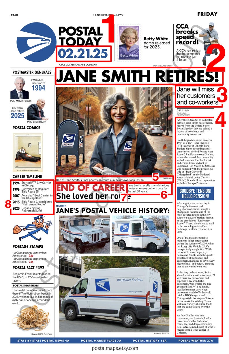 Postal Retirement Newspaper – Perfect Gift Idea for Postal Workers ...