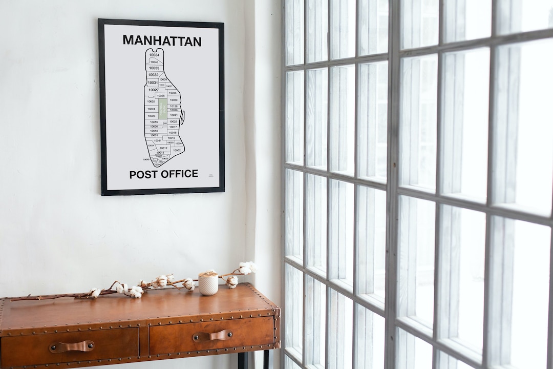 Minimalist Zip Code Map - Custom City Poster (multiple Cities Available ...