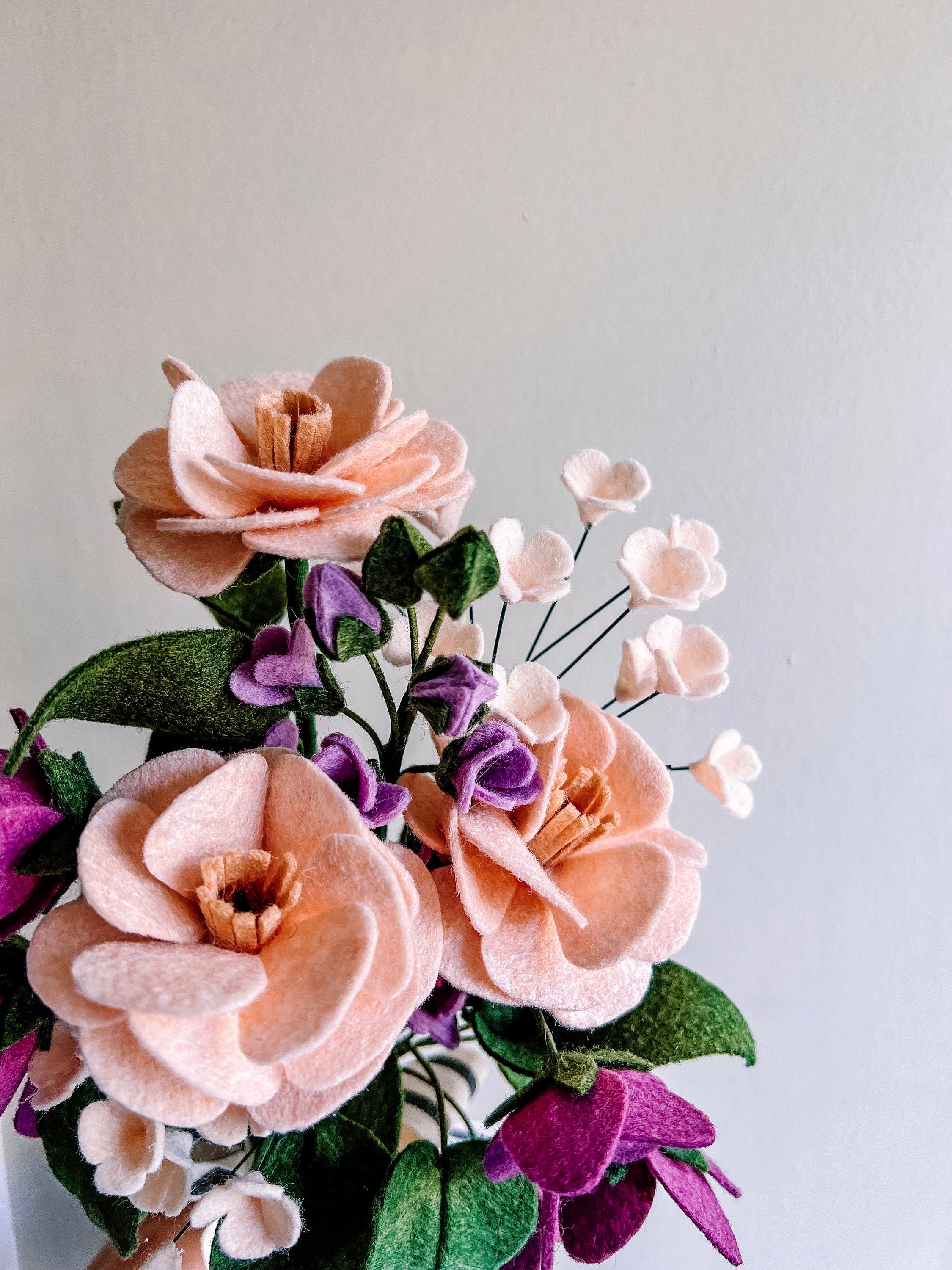 Floral Arrangement Felt Flowers Artificial Flowers - Etsy