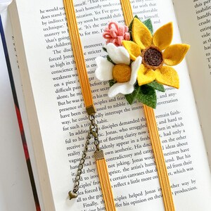 Bookmark, Sunflower Bookmark, Floral Bookmark, Book Band, Planner Band ...