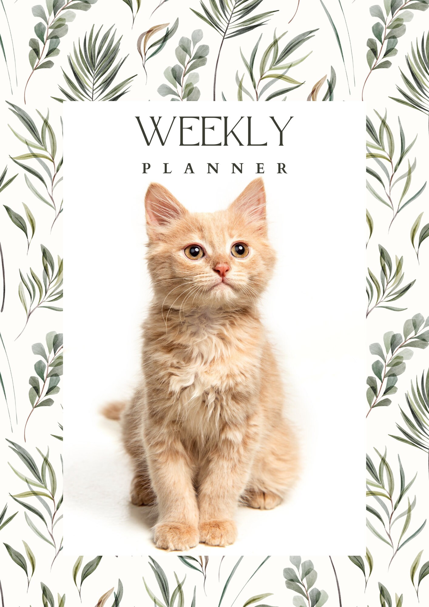 Cat Weekly Planner Printable - Etsy