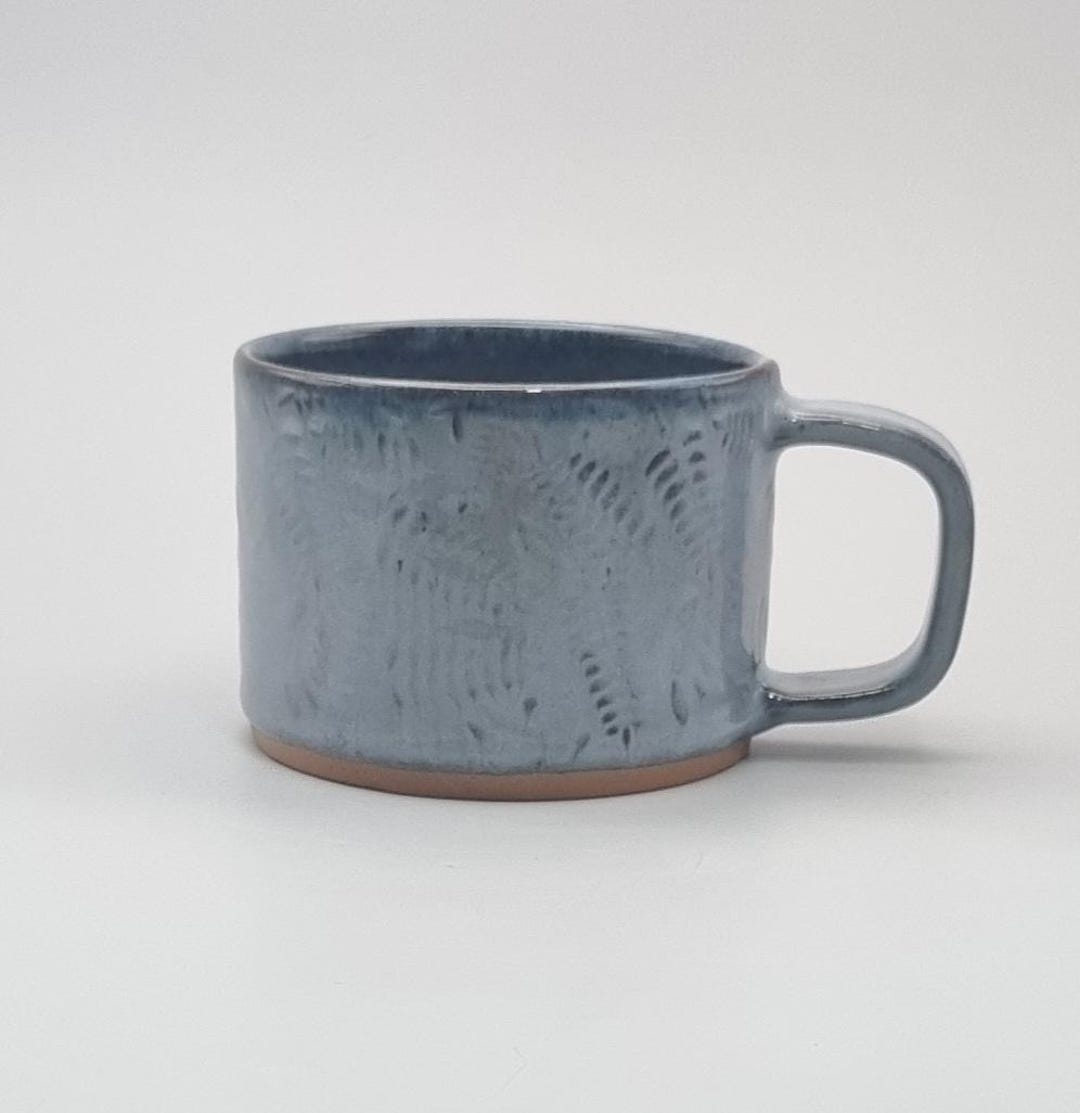 Glossy Blue/grey Textured Handmade Pottery Mug - Etsy Australia