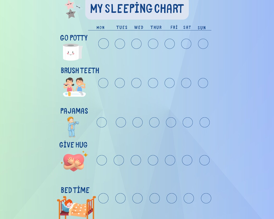 Sleeping Chart for Kids - Etsy