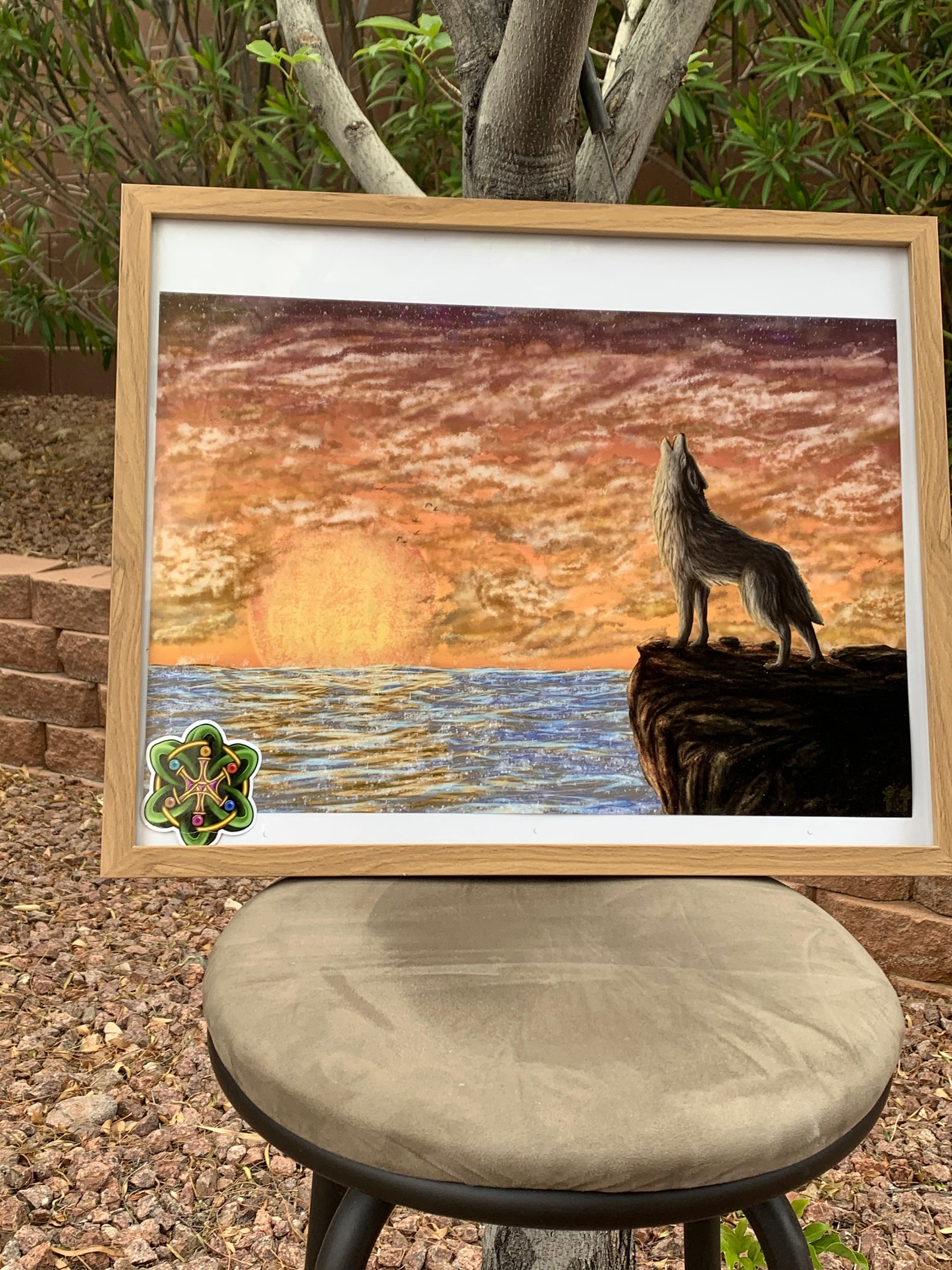 Wolf Painting | Ocean Landscape | Sunrise Painting | Summer Poster ...