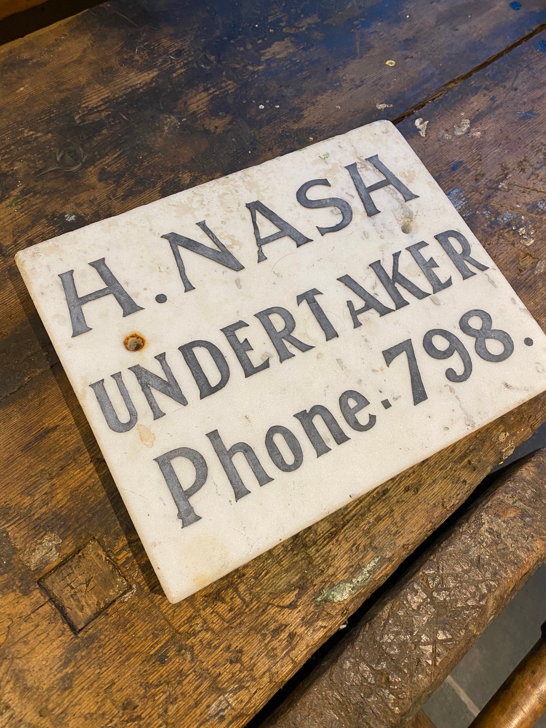 Marble Vintage Undertakers Sign. Hand Carved. A Perfect Piece for a ...