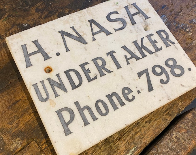 Marble Vintage Undertaker’s Sign. Hand Carved. A Perfect Piece for a ...