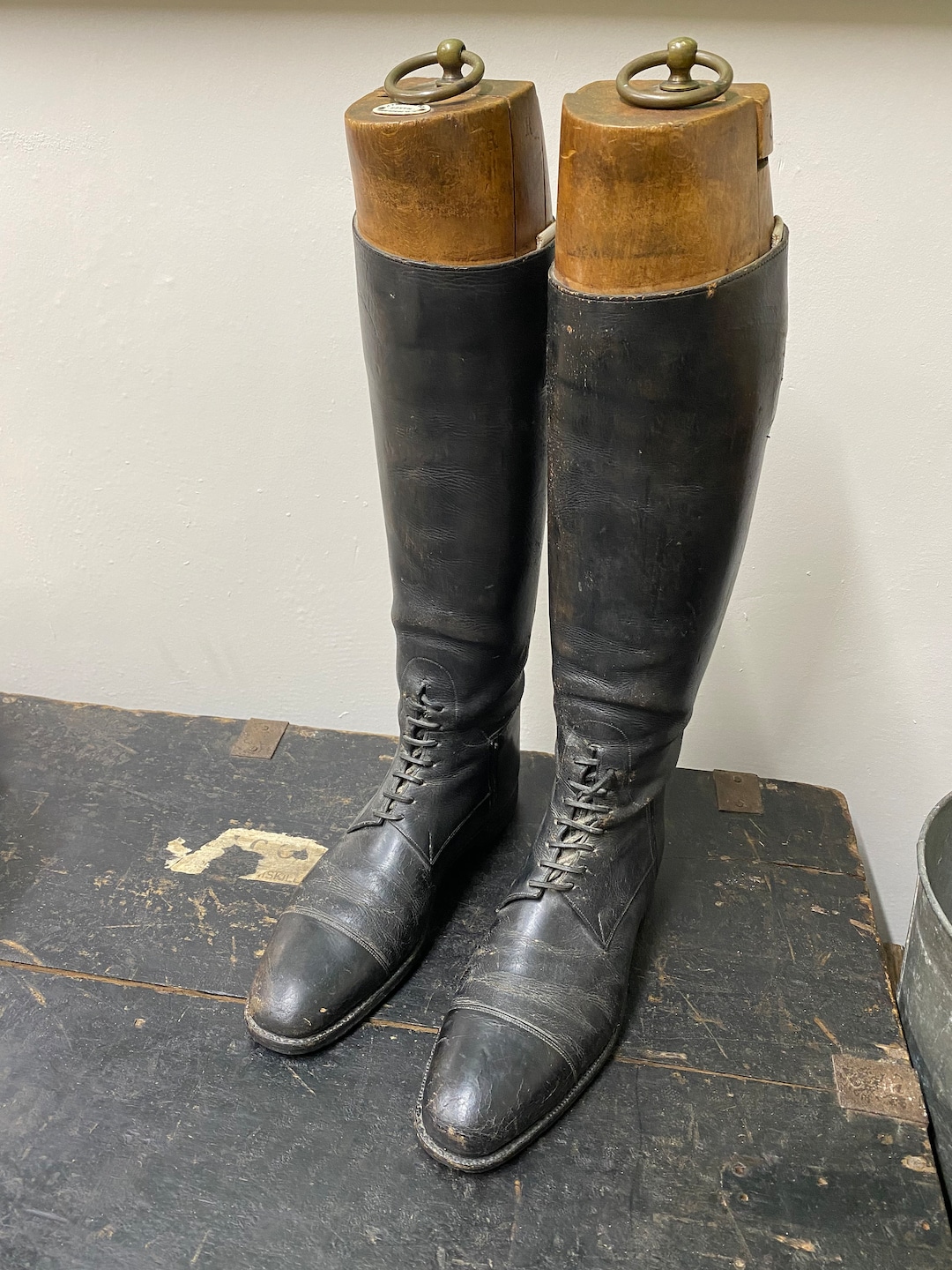 WW1 Leather Officers Boots With Original Boot Lasts. - Etsy