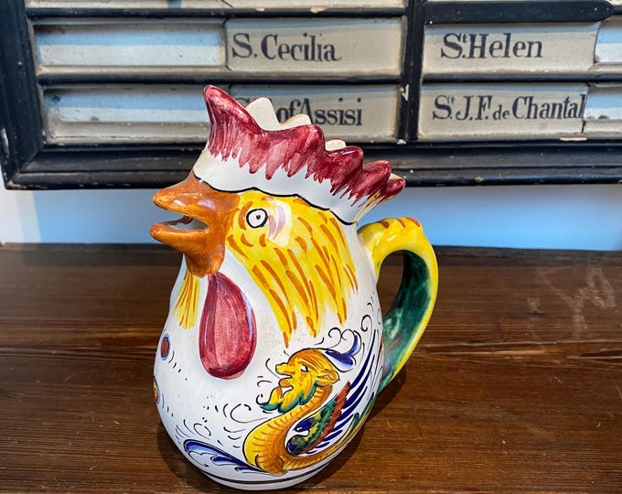 Vintage Deruta Rooster Jug, Signed to Base. - Etsy