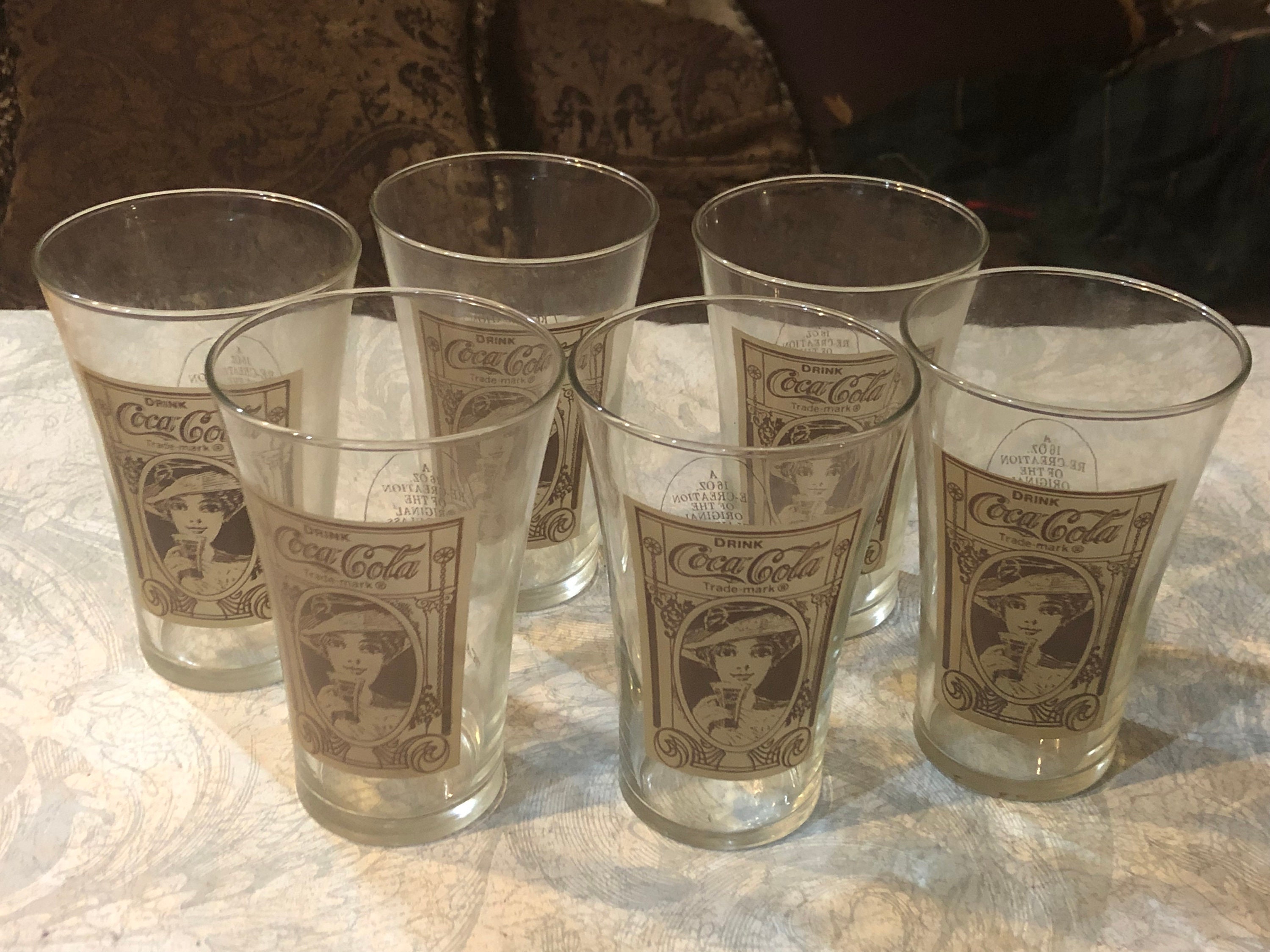 Set of Six Retro Flared Top Coca Cola Classes - Etsy
