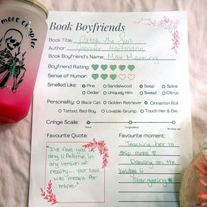 Book Boyfriend Tracker - Etsy
