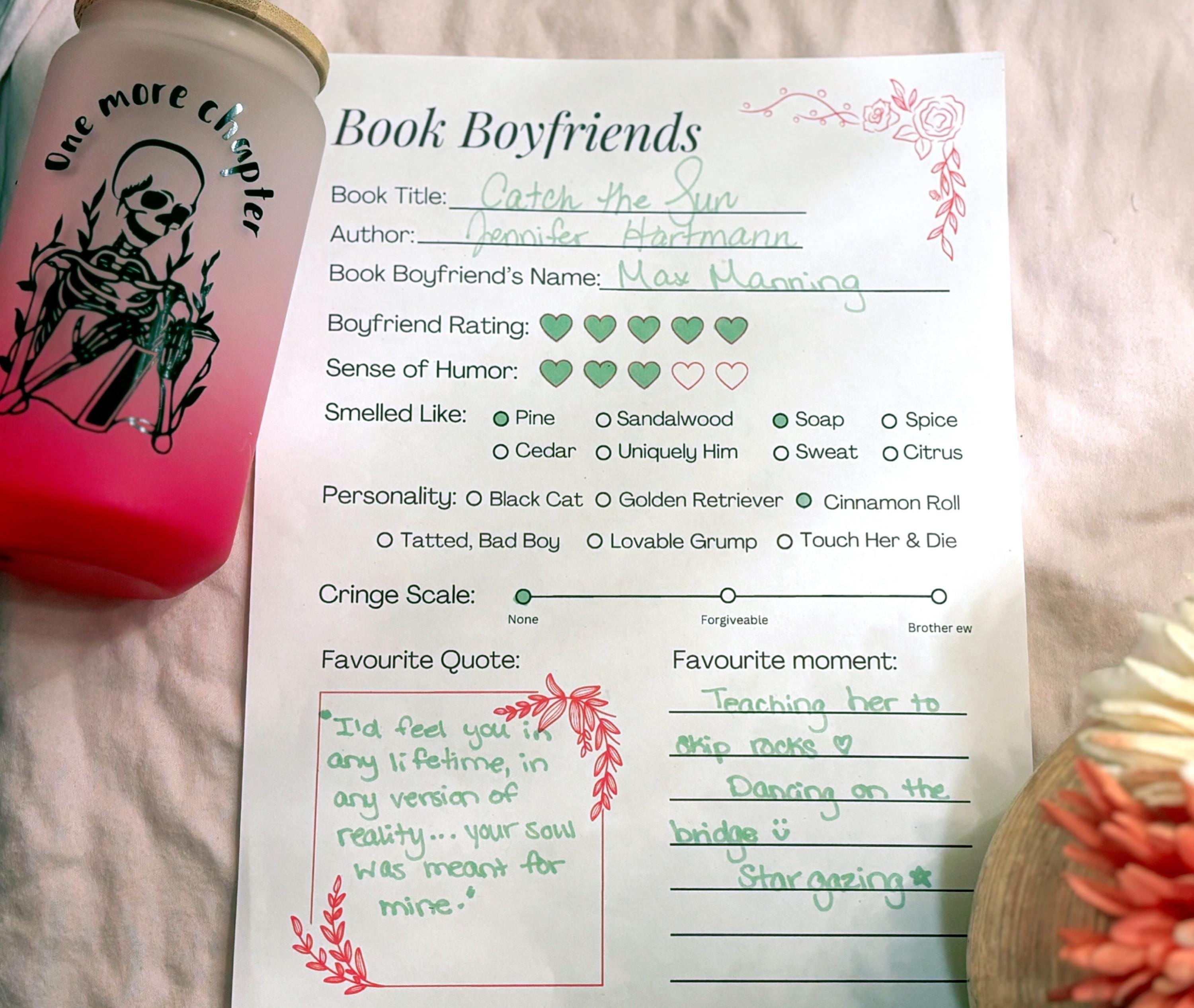 Book Boyfriend Tracker - Etsy