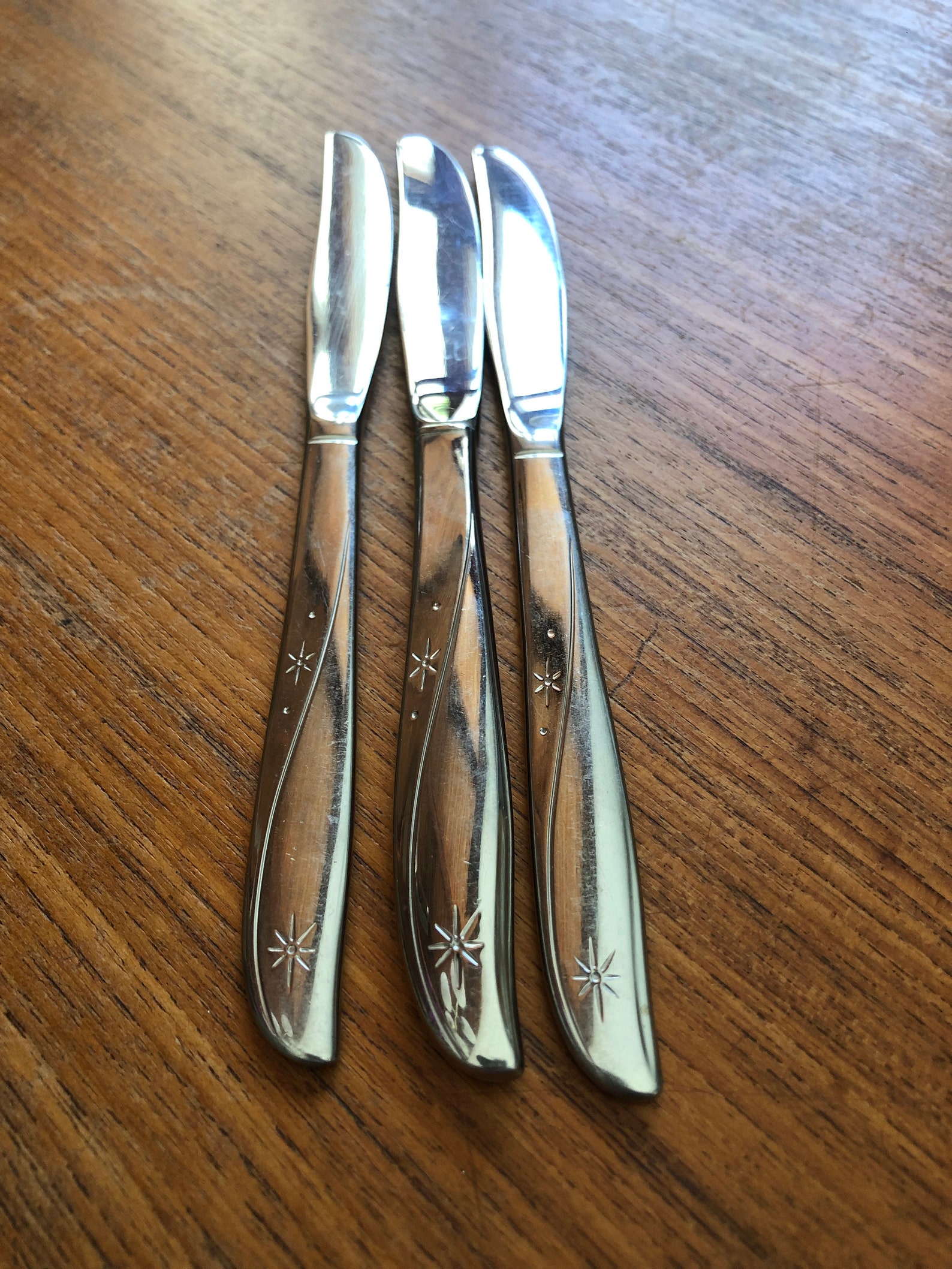 Vintage MCM Atomic Starburst Pattern Forks, Spoons, Knives by MARCREST ...