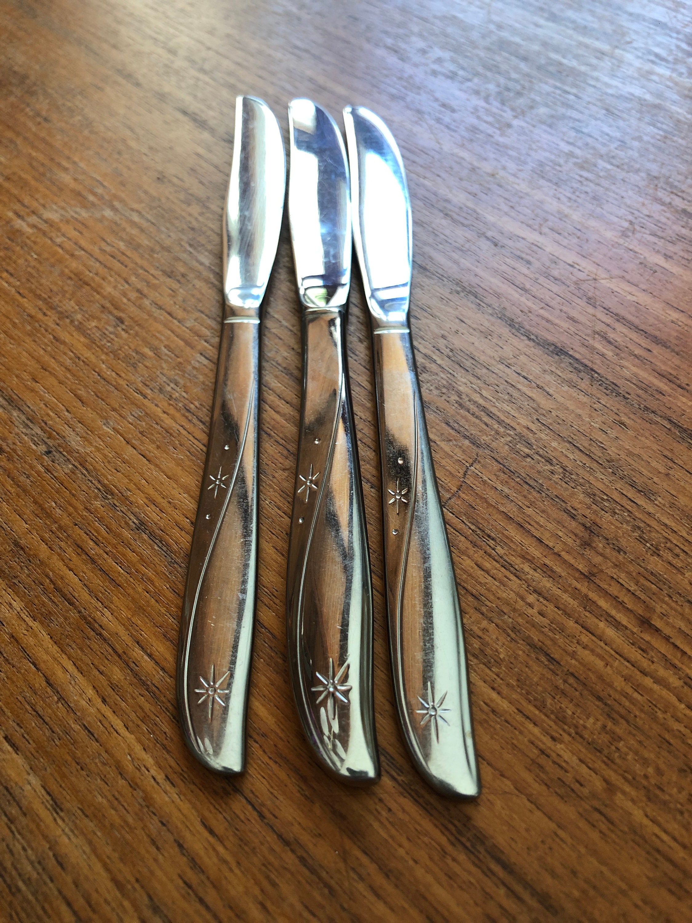 Vintage MCM Atomic Starburst Pattern Forks, Spoons, Knives by MARCREST ...