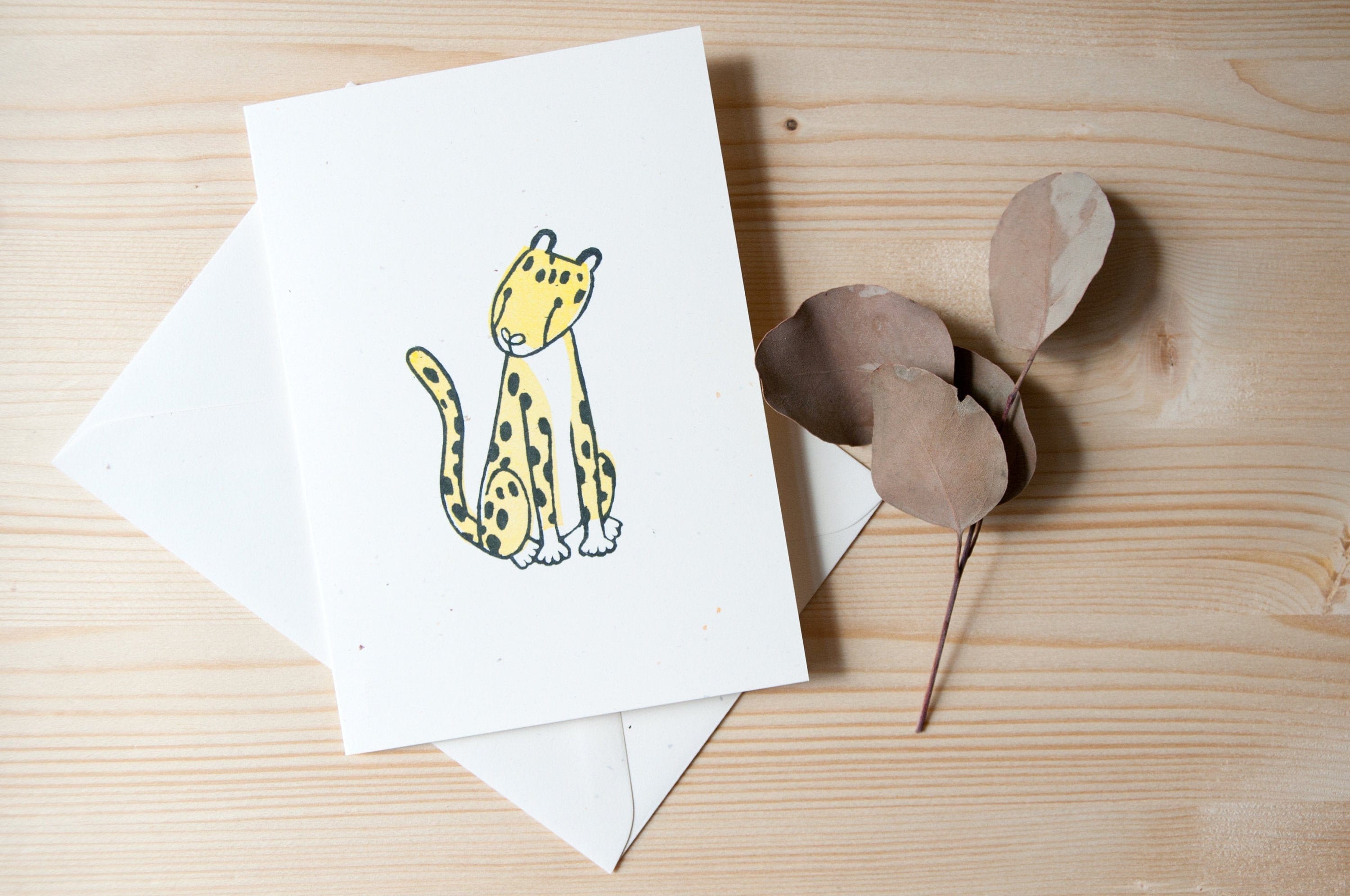 LEOPARD Folded Card Greeting Card - Etsy UK