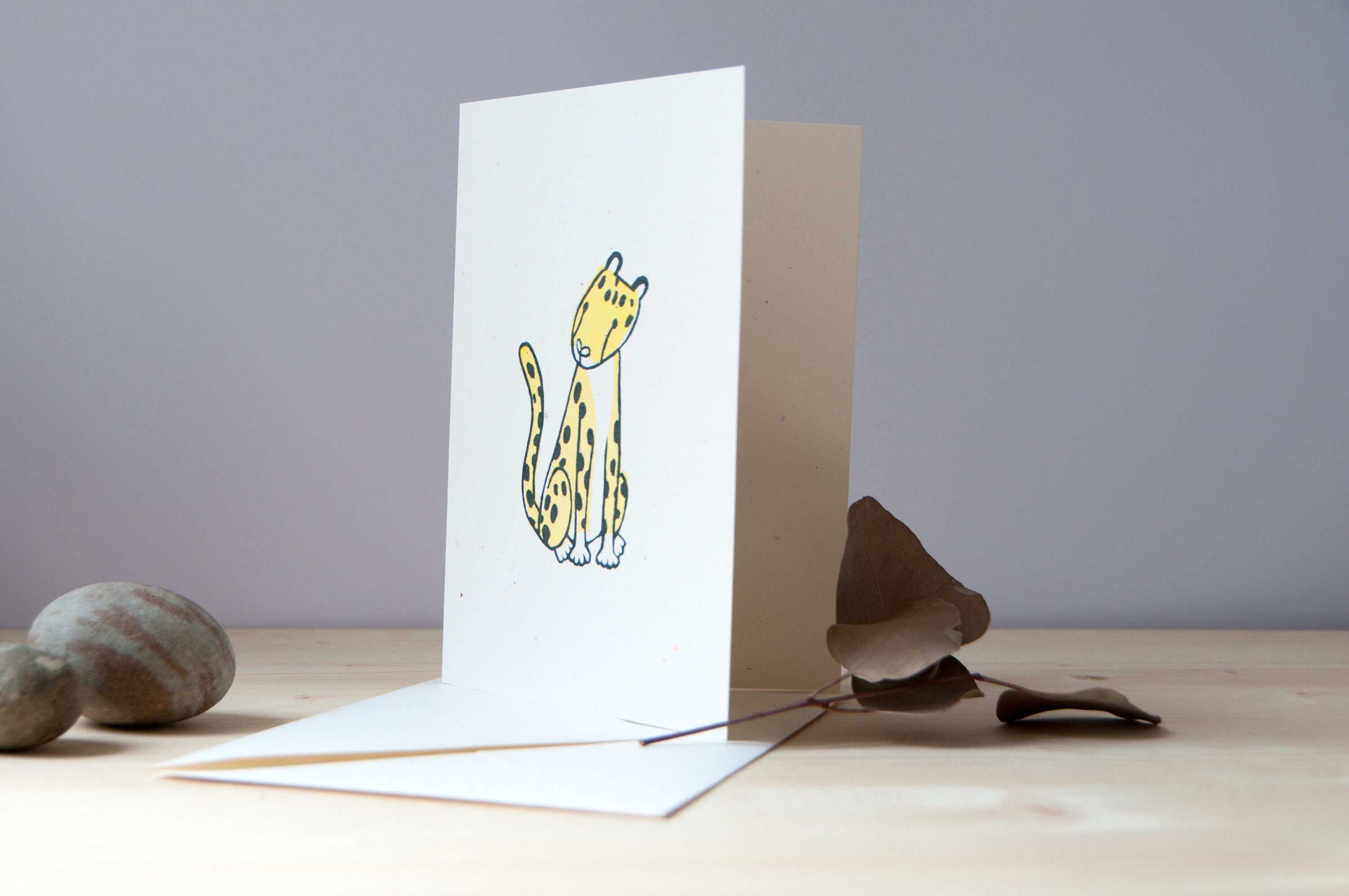 LEOPARD Folded Card Greeting Card - Etsy UK