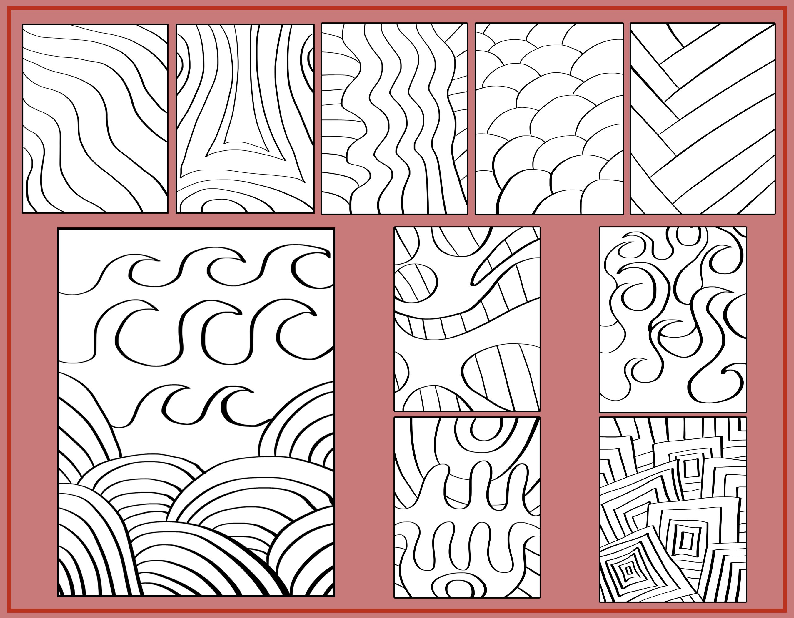 Calming Kiddos Book of Lines PDF Coloring Pages for all Ages - Etsy