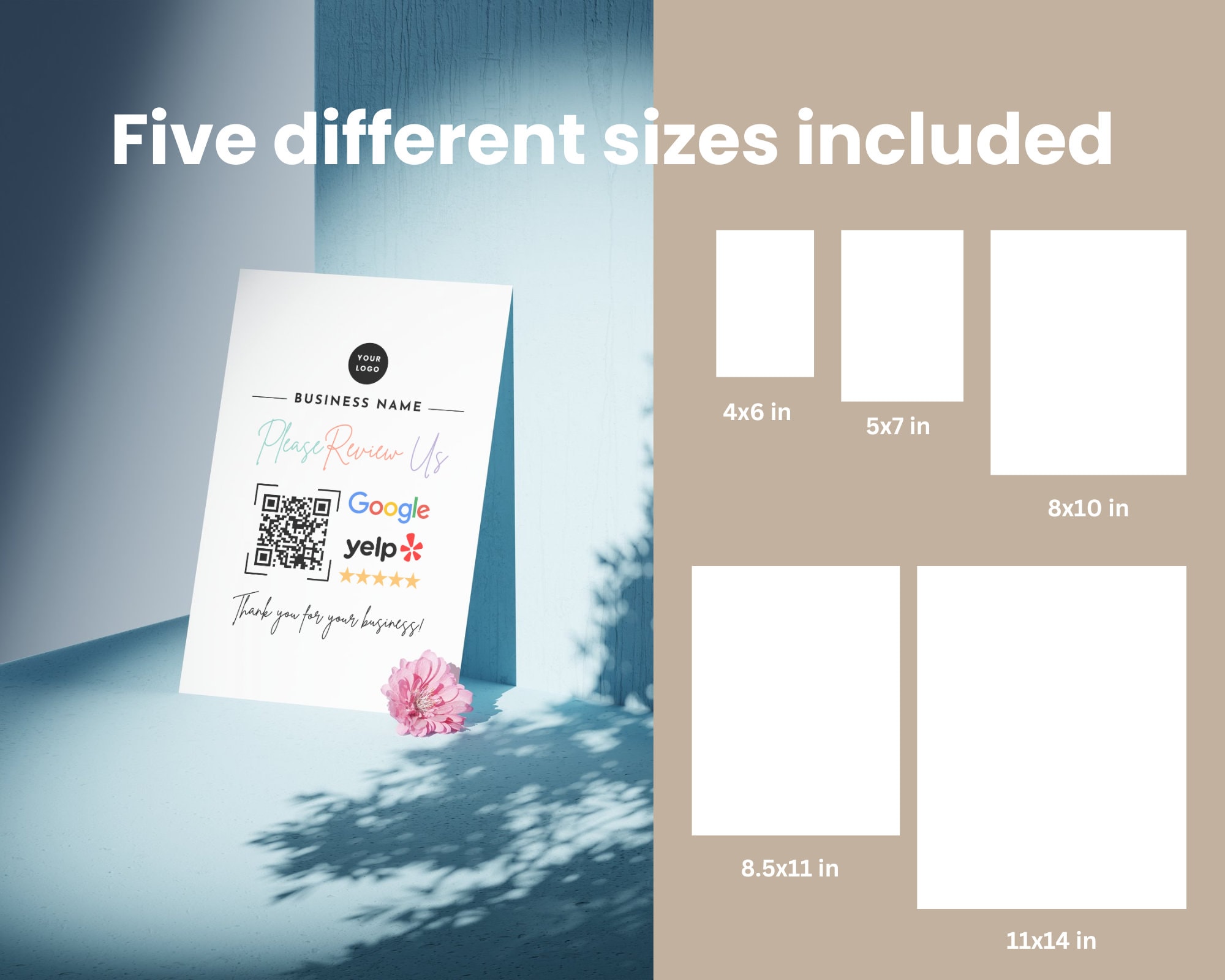 Scan to Review QR Code Sign Canva Template, Google Review, Yelp Review ...