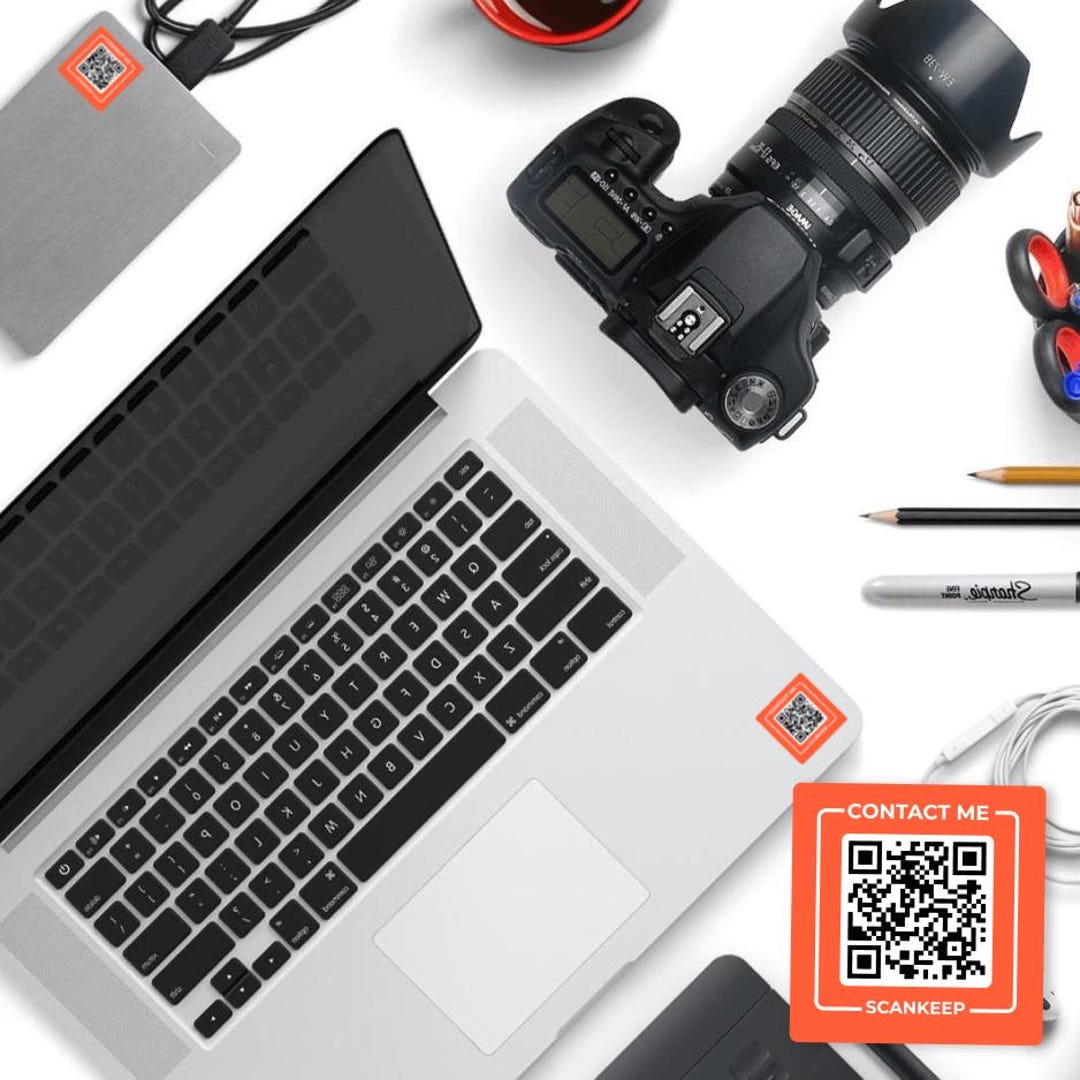 48 Unique Lost-and-found QR Code Stickers. Durable & Waterproof ...