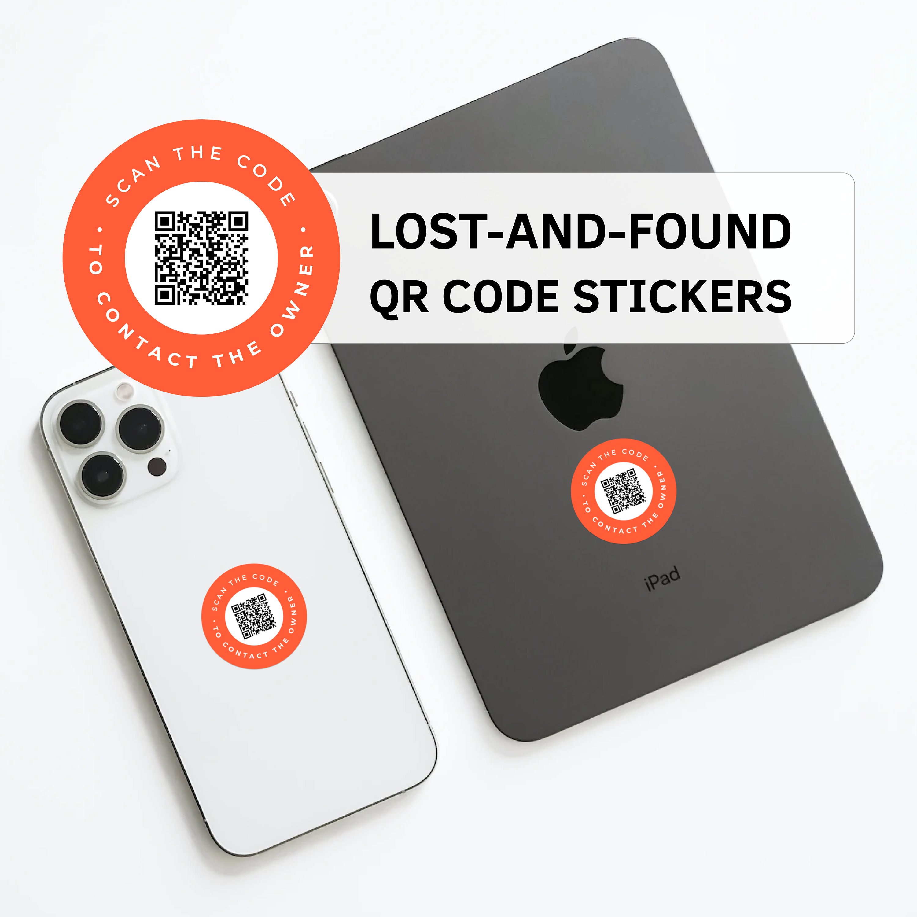 32 Unique Lost-and-found QR Code Stickers. Durable & Waterproof ...