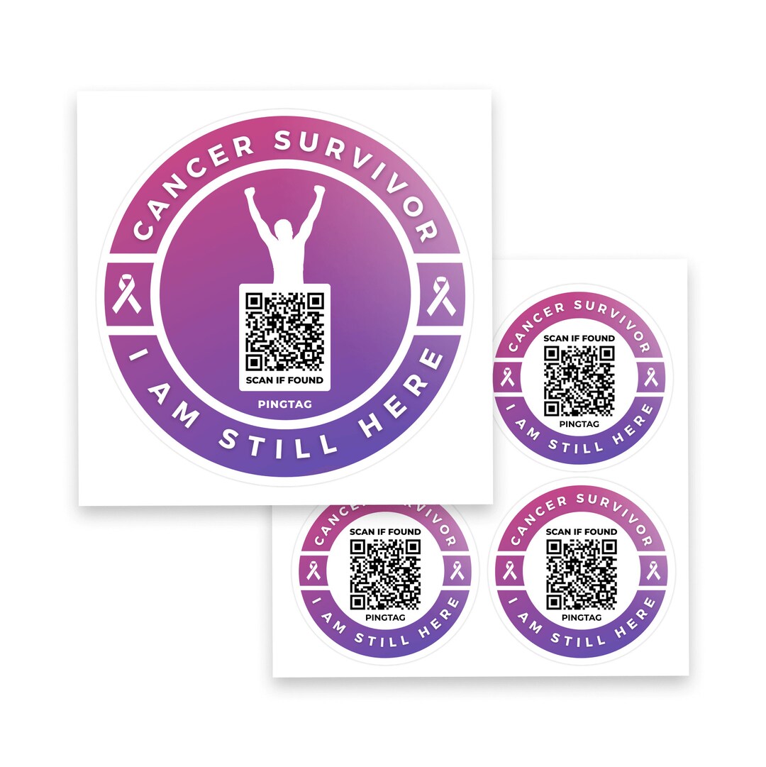10 Cancer Survivor Stickers With Unique Lost-and-found QR Codes ...