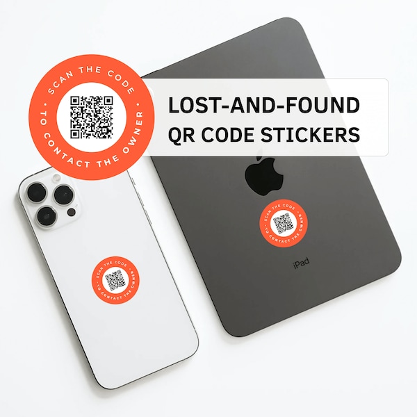 Qr code waterproof durable lost and found stickers - Etsy.de