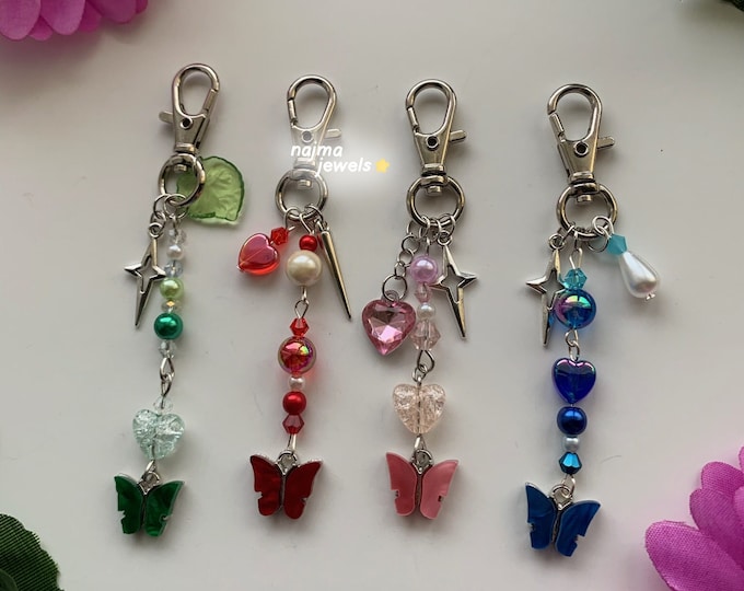 Personalized Butterfly Keychains, Butterfly Charm, Y2k Keychain, Kawaii ...