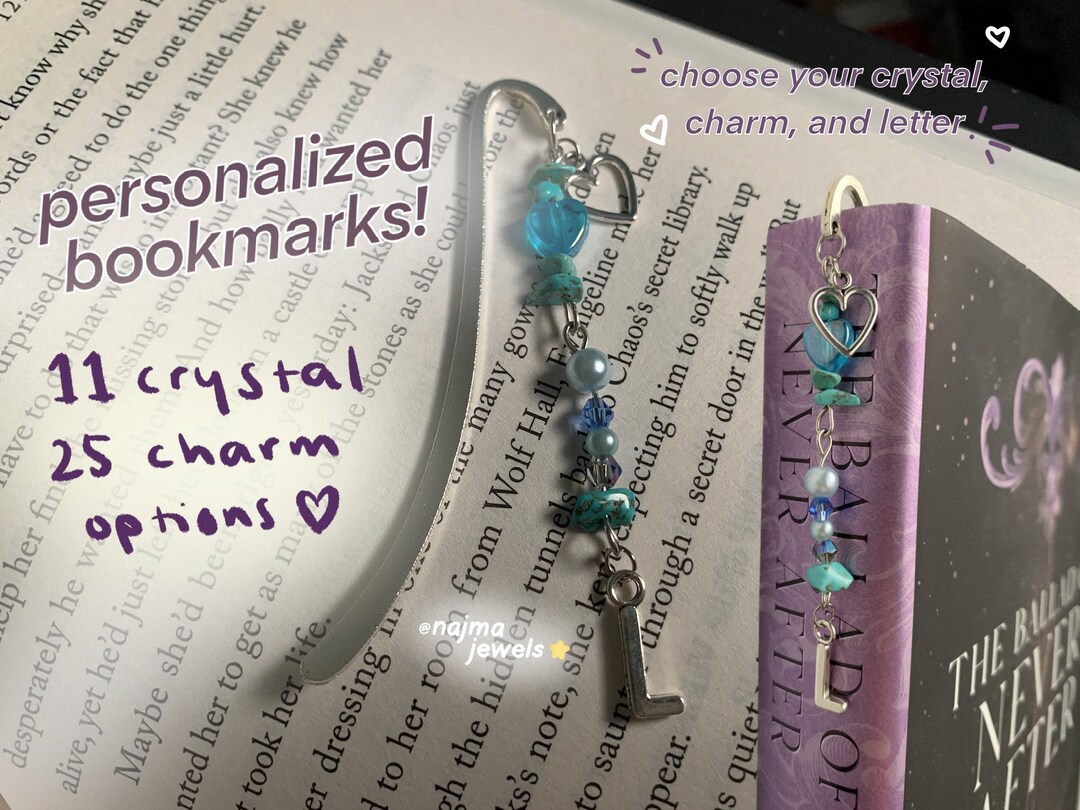 Personalized Bookmarks, Beaded Bookmarks, Crystal Bookmark, Crystal ...