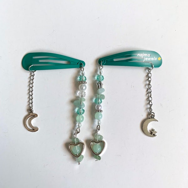 Teal Crystal Hair Clip - Etsy