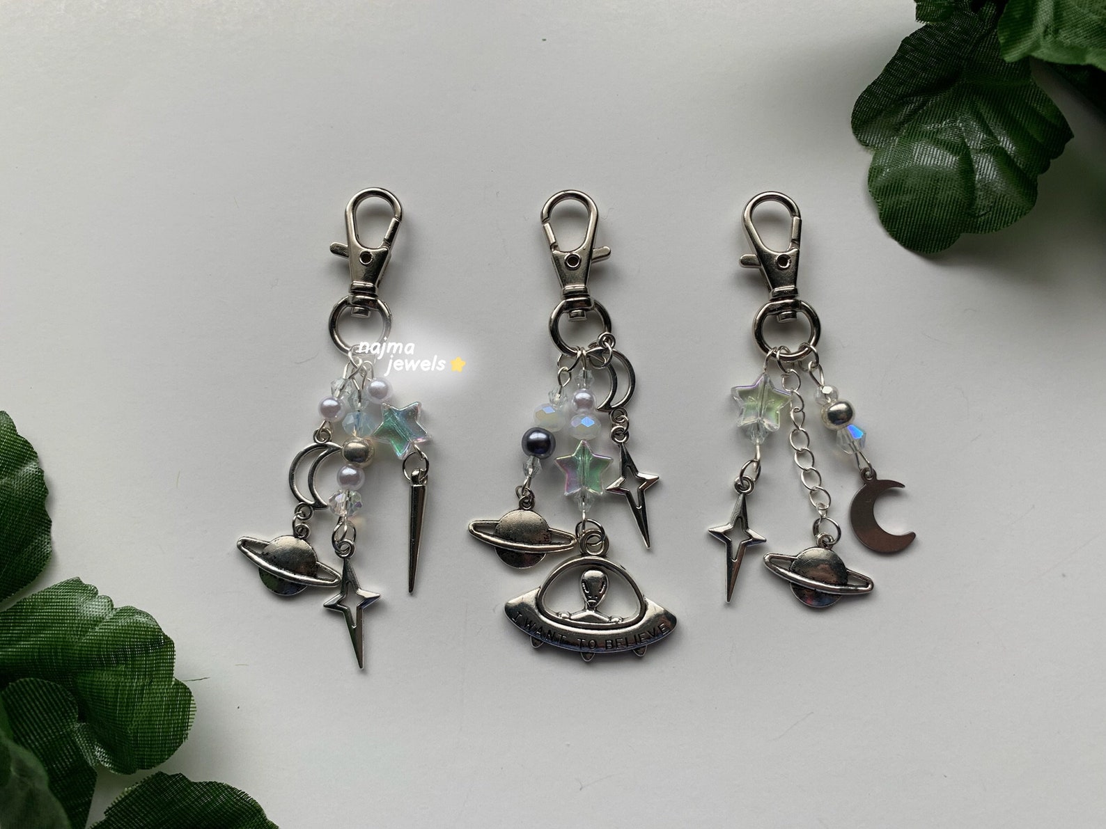 Silver Celestial Alien Y2k Keychain Space Keychain Alien - Etsy