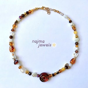 Fall Autumn Beaded Jewelry Collection! Aesthetic Necklace Phone Charm ...