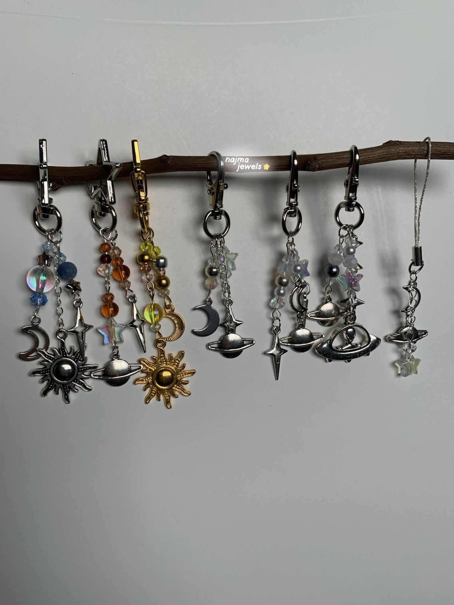 Silver Celestial Alien Y2k Keychain Space Keychain Alien - Etsy