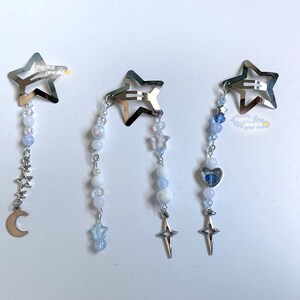 Blue Celestial Jewelry Set, Bracelet, Phone Charm, Hair Clips, Earrings ...
