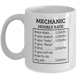 Mechanic Mug, Mechanic Gifts for Boyfriend, Mechanic Hourly Rate ...