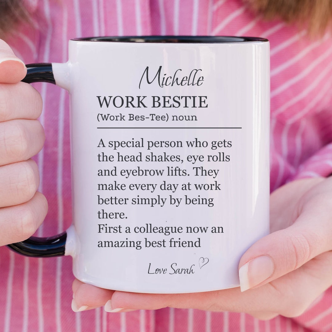 Work Bestie Mug, Work Bestie Gift, Personalized Work Bestie Christmas ...