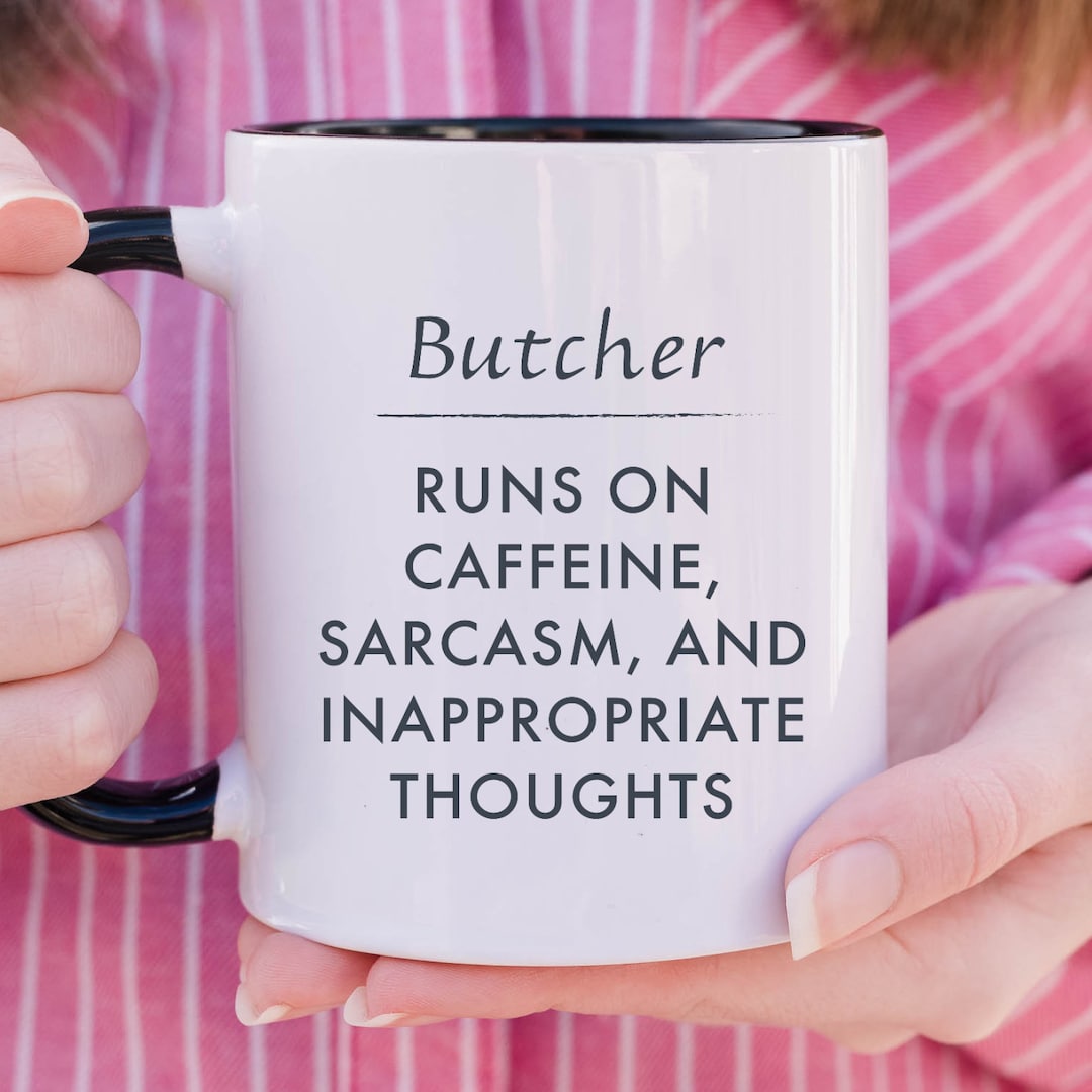 Butcher Mug, Butcher Gifts for Men, Runs on Caffeine, Butcher Cup, Work ...
